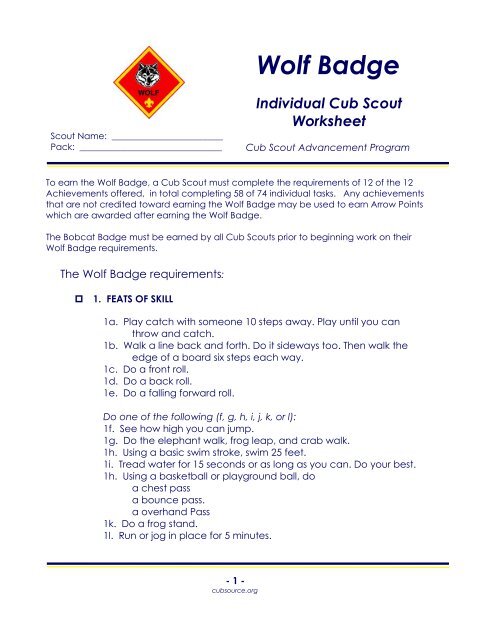 Wolf Badge - Cub Source