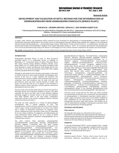 development and validation of hptlc method for the determination of ...