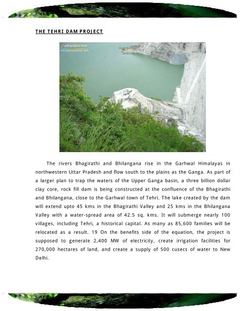 The Tehri Dam Project - Envis