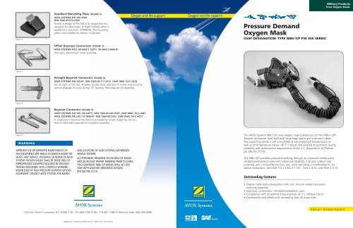 Pressure Demand Oxygen Mask - AVOX Systems, Inc.