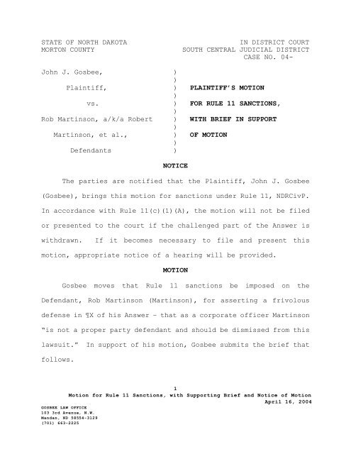 Motion for Rule 11 Sanctions - spy wiper wars