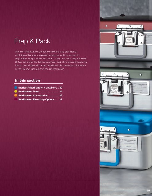 Steriset containers, trays and accessories catalog - Medline