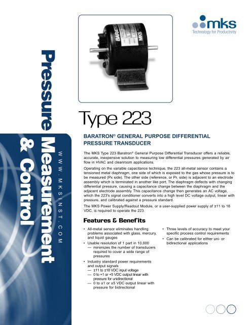 MKS Instruments 223 B Vacuum Transducer - Edge