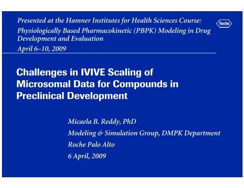 Challenges in IVIVE Scaling of Microsomal Data - The Hamner ...