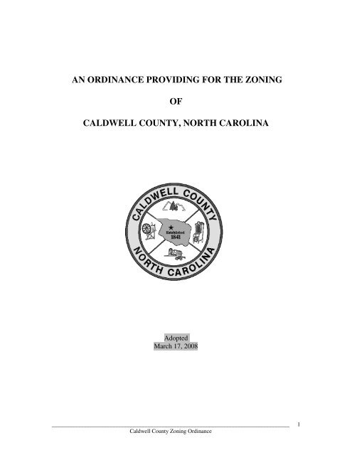 Zoning Ordinance - Caldwell County Government