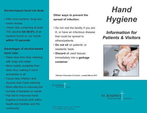 Hand Hygiene Brochures For Visitors