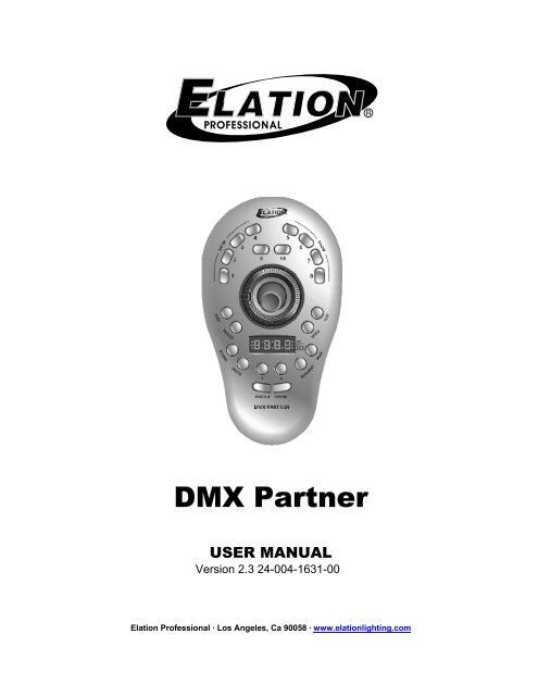 DMX Partner User Manual (pdf) - Elation Professional