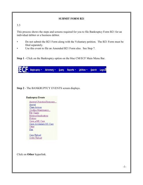 -1- SUBMIT FORM B21 3.3 This process shows the steps and ...