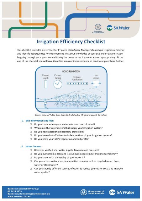 Irrigation Efficiency Checklist - SA Water