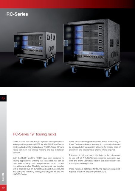 Product Data (RC20T + RC40T) - Coda Audio