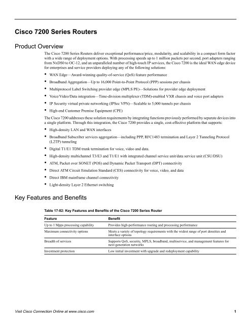 Cisco 7200 Series Routers