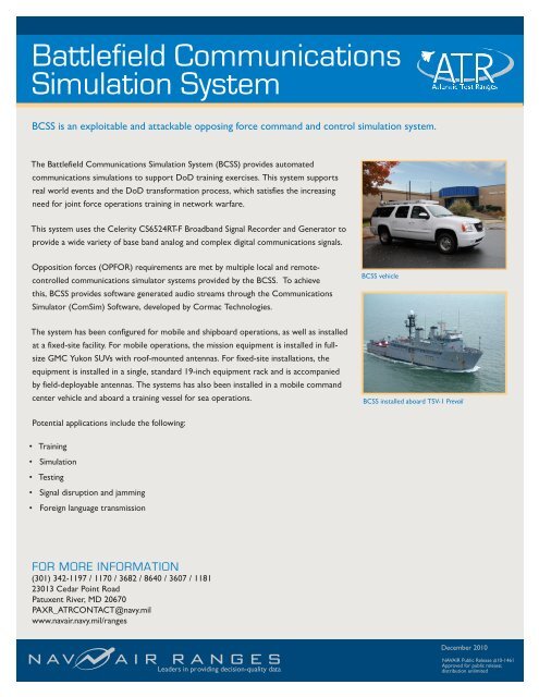 Battlefield Communications Simulation System - NAVAIR