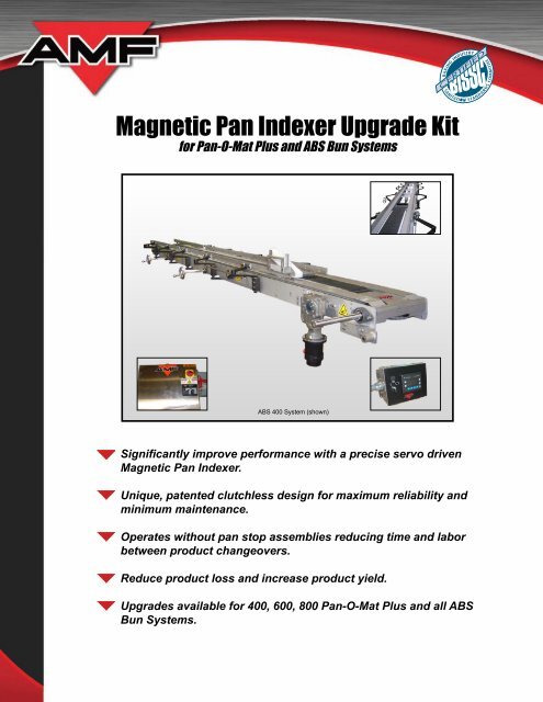 Magnetic Pan Indexer Upgrade Kit - AMF Bakery Systems