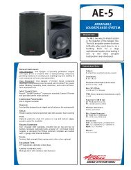 Apogee AE-10 Compact Subwoofer System Spec ... - Apogee Sound