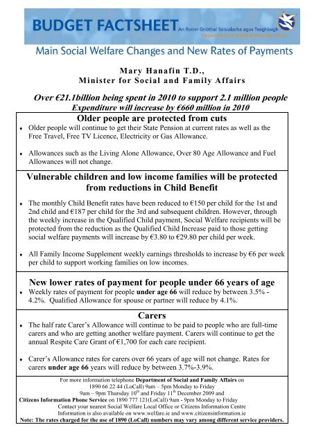 Budget Factsheet 2010 - Welfare.ie