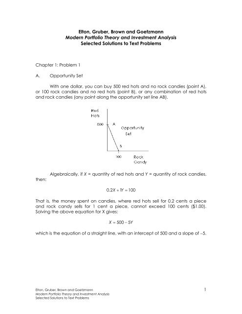 Elton, Gruber, Brown and Goetzmann Modern Portfolio Theory and ...