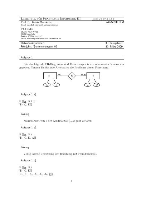 Lehrstuhl für Praktische Informatik III Prof. Dr. Guido Moerkotte Pit ... Lehrstuhl für Praktische Informatik III Prof. Dr. Guido Moerkotte Pit ...