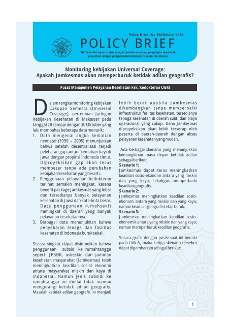 Policy Brief No 16.pdf - Kebijakan Kesehatan Indonesia Policy Brief No 16.pdf - Kebijakan Kesehatan Indonesia