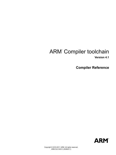 ARM Compiler toolchain Compiler Reference - ARM Information ...