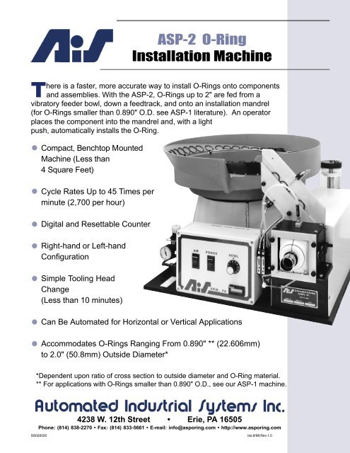 ASP-2 O-Ring Installation Machine