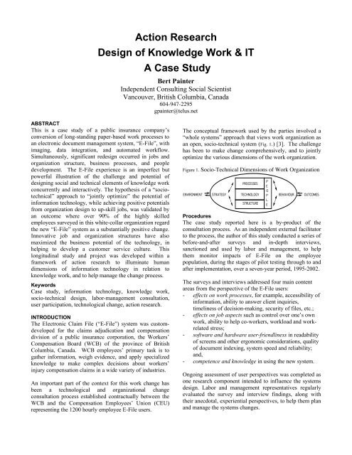 Action Research Design of Knowledge Work & IT A Case Study