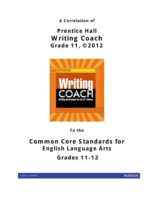 Prentice Hall Writing Coach - Pearson
