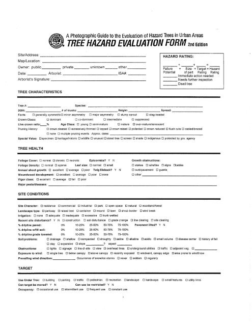 Tree Hazard Evaluation Form [.pdf] - City of Cannon Beach