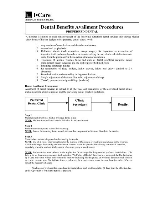 Dental Availment Procedures - Insular life Health care