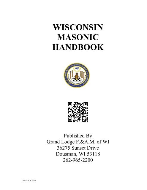 Masonic Handbook - Freemasons of Wisconsin