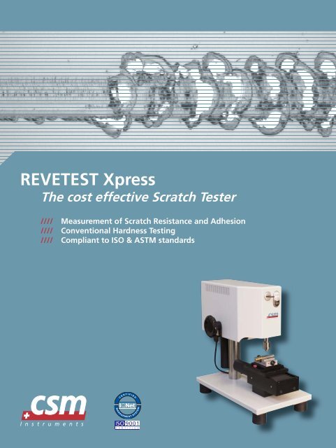 REVETEST Xpress The cost effective Scratch ... - CSM Instruments
