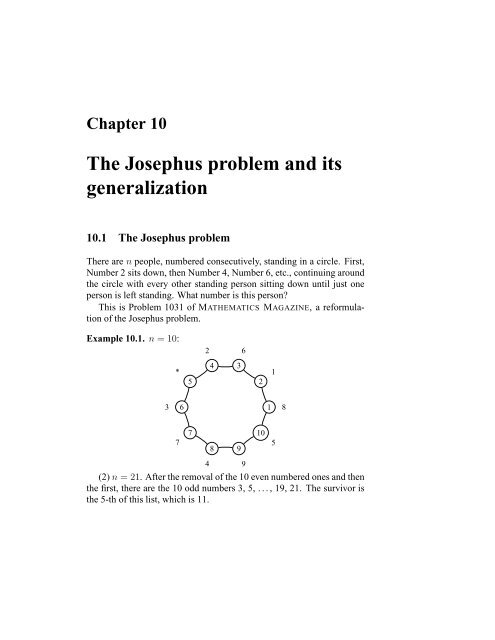 Chapter 10 The Josephus problem and its generalization