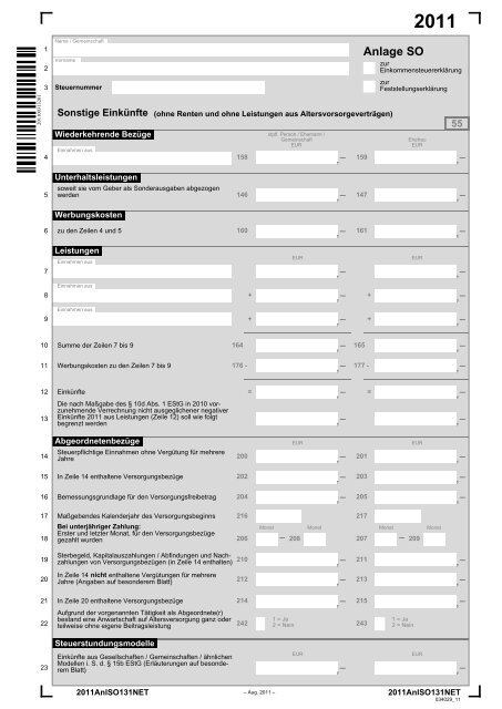 Anlage SO - smartsteuer