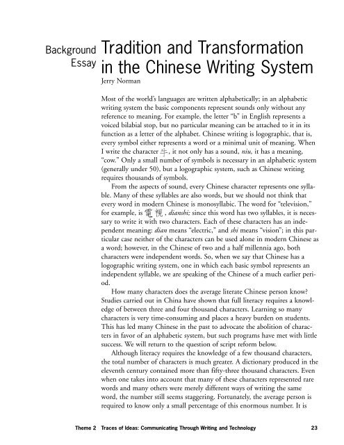 Tradition and Transformation in the Chinese Writing ... - Asia Society