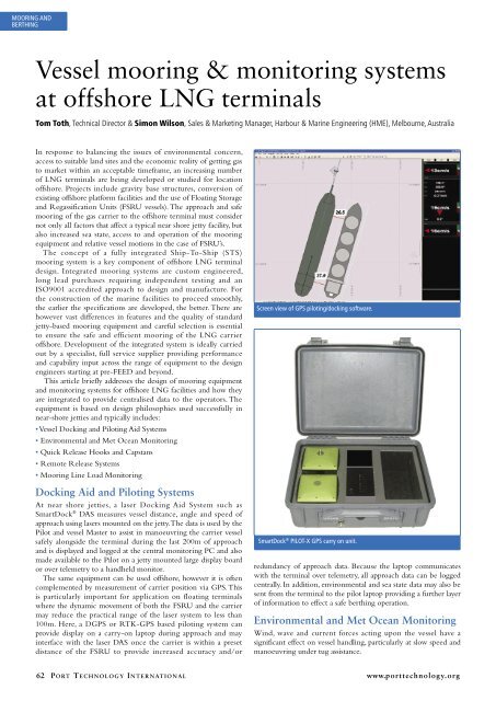 Vessel mooring & monitoring systems at offshore LNG terminals
