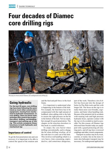 Four decades of Diamec core drilling rigs - Atlas Copco ...