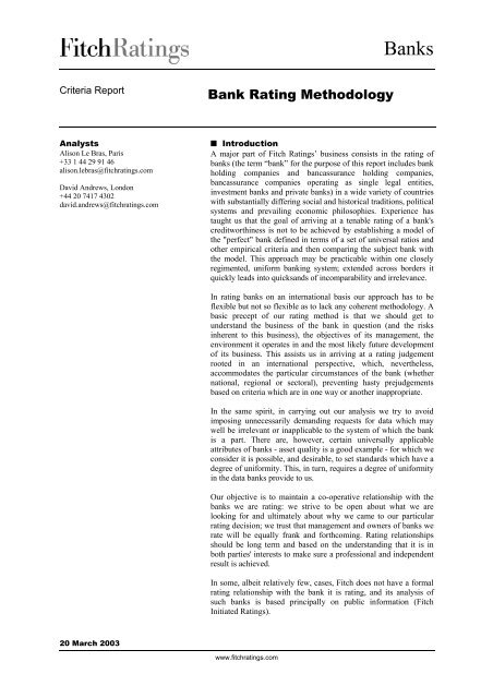 Criteria Report - Fitch Ratings Lanka Ltd