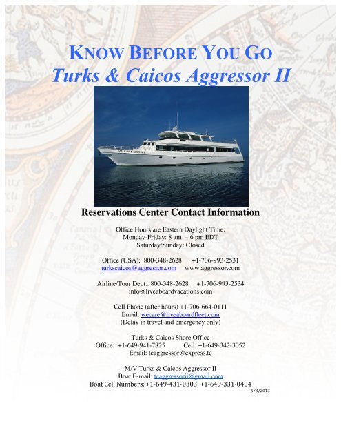 Turks & Caicos Aggressor II - Aggressor Fleet