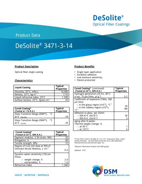 AngstromBondÂ® DSM 3471-3-14 - Fiber Optic Center, Inc.