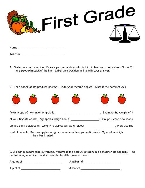 1. Go to the check-out line. Draw a picture to show who