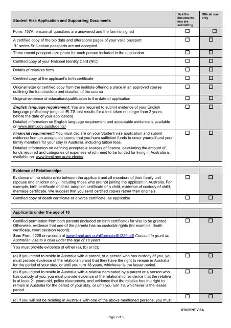 Student Visa Application