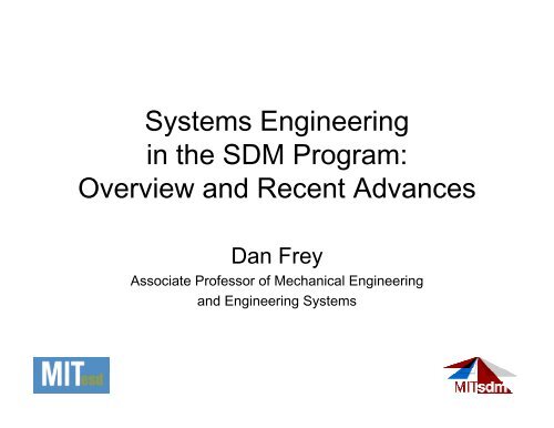 Frey – SDM Program Overview - MIT SDM