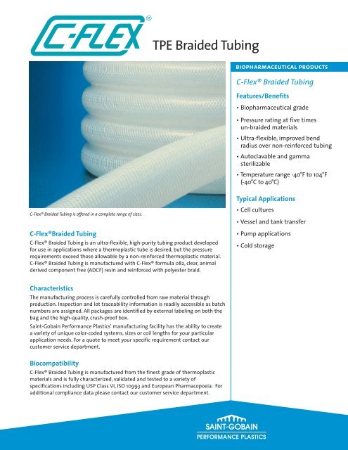 C-FlexÂ® TPE Braided Tubing - Sani-Tech West