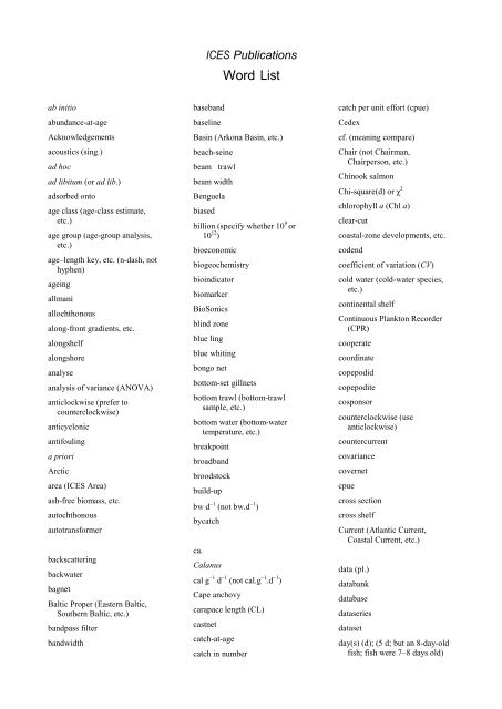 Word List