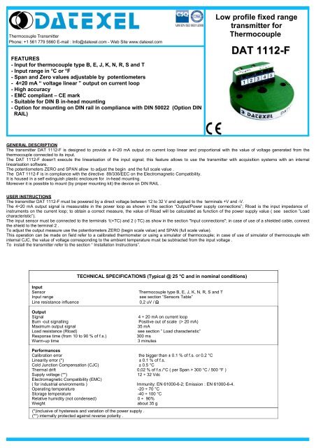 DAT 1112-F - Datexel