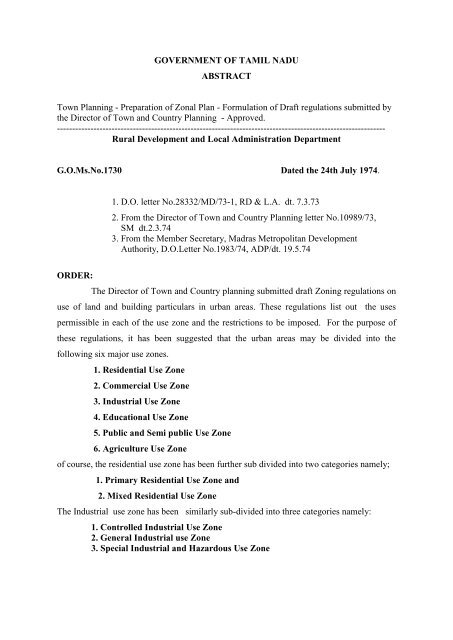 Master Plan Zoning Regulations