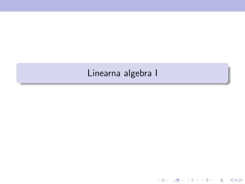 Linearna algebra I