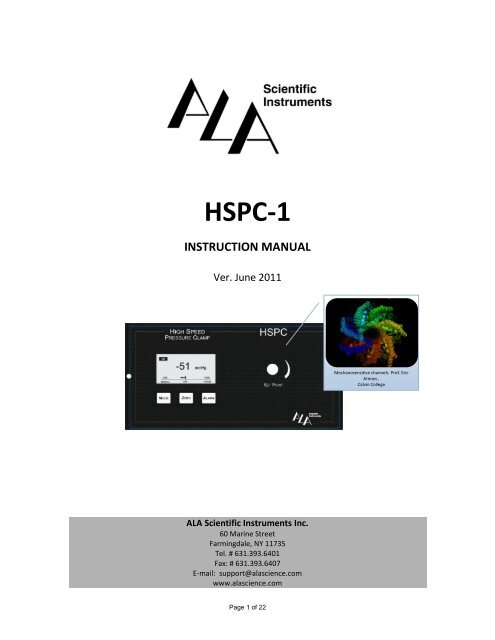 HSPC-1 Manual - ALA Scientific Instruments