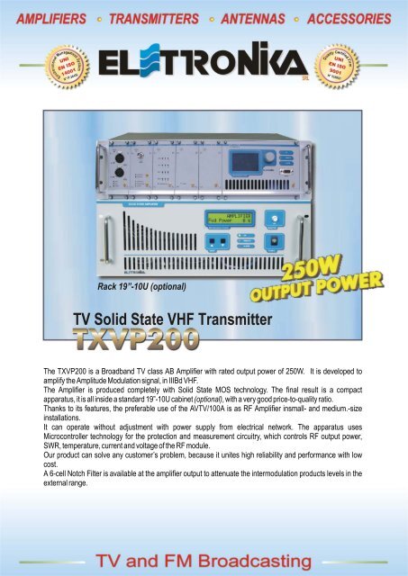 TV Solid State VHF Transmitter