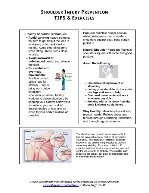 Shoulder Health - RTD