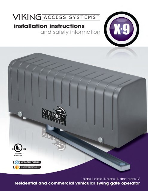 X-9â ¢ Installation Manual - Viking Access